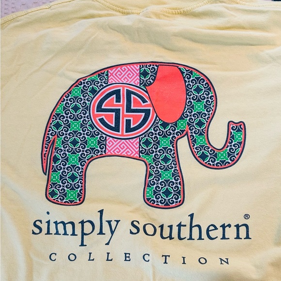 Simply Southern | Tops | Simply Southern Yellow Tee With Frontback ...